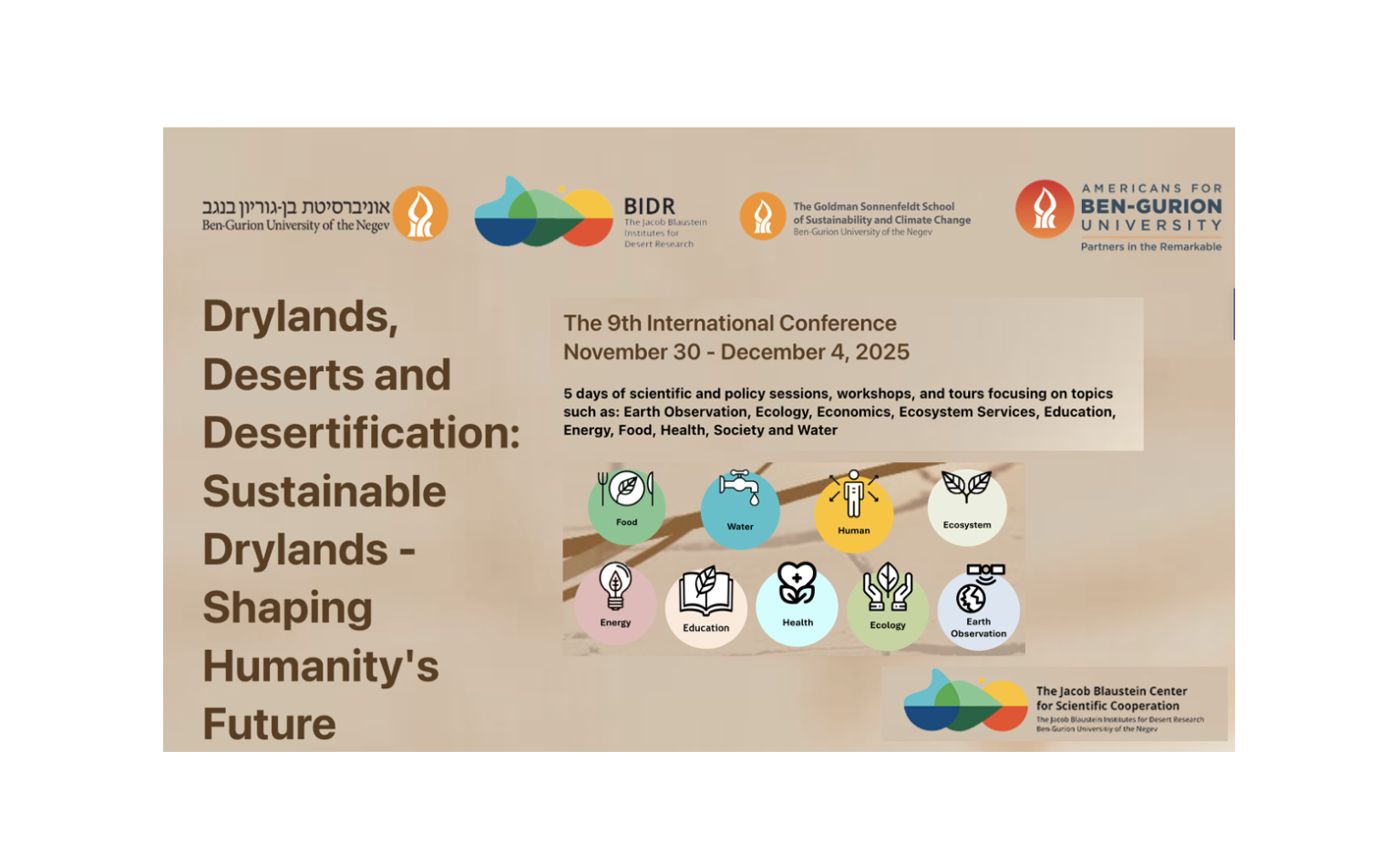 Ben Gurion University : 9th International Conference on Drylands ...